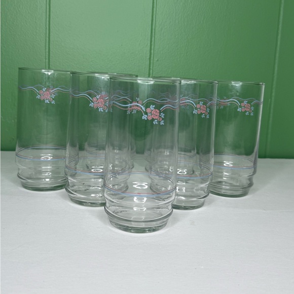 Corelle | Dining | Corelle English Breakfast Rose Drinking Glasses ...